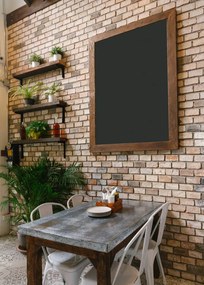 Toptabule.sk Černá křídová tabule PREMIUM v rustikálním dřevěném rámu 90x180 cm