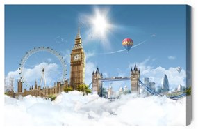 Obraz Londýn V Oblacích Nedostatek Nedostatek Plátno Canvas 90x60