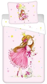 Růžové bavlněné dětské povlečení na jednolůžko 140x200 cm Fairy – Jerry Fabrics
