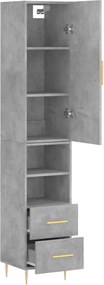 Skříň highboard betonově šedá 34,5x34x180 cm kompozitní dřevo 3198909