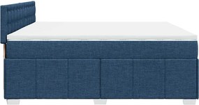 Box spring postel s matrací modrá 200x200 cm textil 3289495