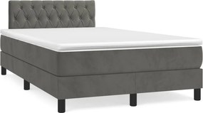 Box spring postel s matrací tmavě šedá 120 x 200 cm samet 3141474