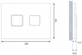 Cersanit Accento Square, pneumatické splachovací tlačítko, bílé sklo, S97-054