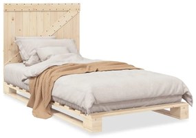 Rám postele s čelem 100 x 200 cm masivní borové dřevo,  3281551