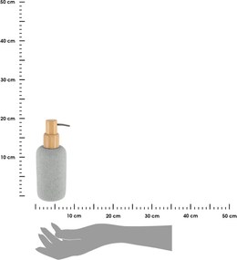 Dávkovač mýdla Solena, šedá/s dřevěnými prvky, 340 ml