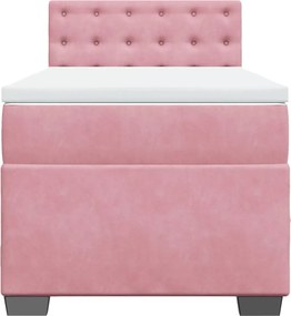 Box spring postel s matrací růžová 80 x 200 cm samet 3288479