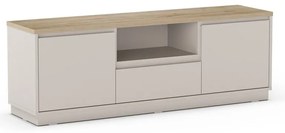 Béžový TV stolek v dekoru dubu 161x55x40 cm Loreta – Marckeric