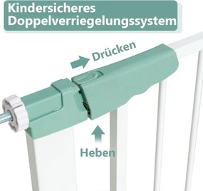 Costway Baby Door Gate 80-132 cm Kovová schodišťová brána Bez vrtání 80, bílý