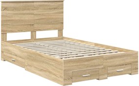 Rám postele s čelo Sonoma dub 120 x 200 cm Kompozitní dřevo 3409678