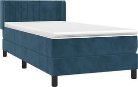 Box spring postel s matrací tmavě modrá 100x200 cm samet 3131067