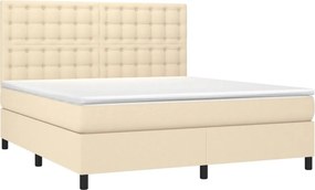 Box spring postel s matrací krémová 160x200 cm textil 3142110