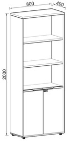 Vysoká kancelářská skříň Houseland Profit Pro 04 dub přírodní