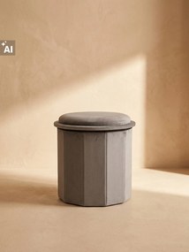 Sinsay - Sametový puf-stolek s úložným prostorem - šedá