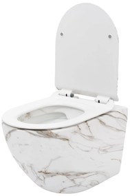 Závěsná WC mísa se SoftClose sedátkem REA CARLOS SLIM RIMLESS, žula