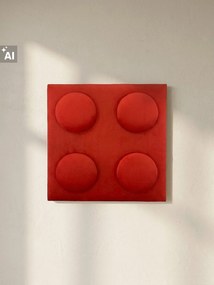 Sinsay - Sametový čalouněný panel ve tvaru kostky - červená