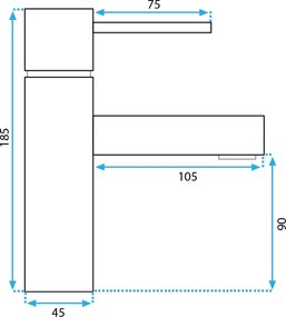 Rea TESS - umyvadlová baterie, zlatá matná, REA-B5661