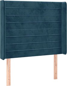 Box spring postel s matrací a LED tmavě modrá 90x190 cm samet 3139599