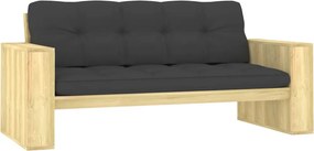 Zahradní lavice antracitové podušky 179cm impregnovaná borovice 3065756
