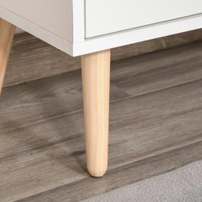 HOMCOM Úložný bufet ve skandinávském stylu, 2 skříňky, posuvný šuplík, bílý dub