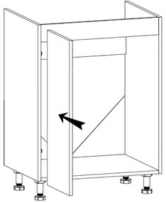 PROVENCE k | dolní skříňka D60Z-L dřezová | LEVÁ | 60 cm | SOKL v CENĚ | bílá/borovice andersen