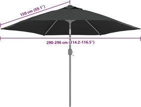 Náhradní potah na zahradní slunečník antracitový 300 cm 313796
