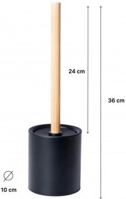 Erga Selina, WC kartáč na postavení, černá-hnědá, ERG-YKA-CH.SELINA-BLK