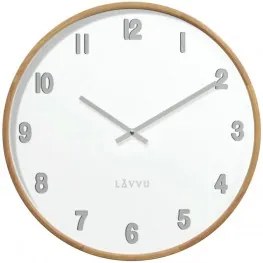 Světlé dřevěné bílé hodiny LAVVU FADE LCT4060