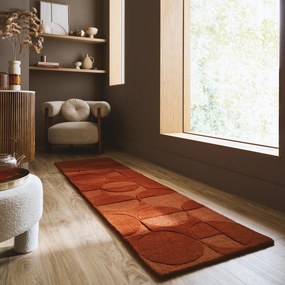 Ručně tkaný vlněný běhoun v terakotové barvě 60x230 cm Gigi – Flair Rugs