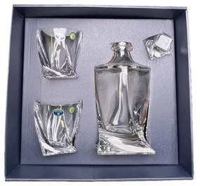 Crystalite Bohemia křišťálový whisky set Quadro 1+2