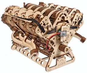 Ugears 3D dřevěné mechanické puzzle Motor V8