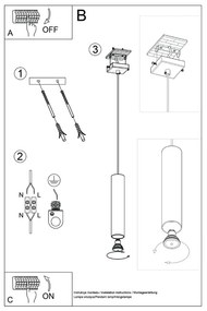 Krémové závěsné svítidlo ø 8 cm Castro – Sollux