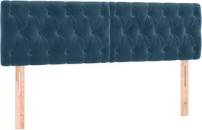 Box spring postel s matrací a LED tmavě modrá 140x190 cm samet 3134583