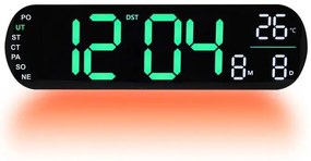 JVD Digitální černé nástěnné hodiny s LED zelenými číslicemi JVD DH5502.4