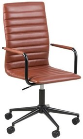 OnaDnes -20% Scandi Hnědá koženková kancelářská židle Aqua