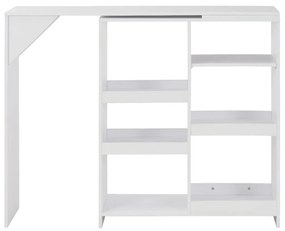 Barový stůl s pohyblivým regálem bílý 138 x 39 x 110 cm 280222