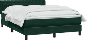 Box spring postel s matrací tmavě zelená 160x220 cm samet 3318414