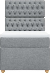 Box spring postel s matrací světle šedá 90x190 cm textil 3291142
