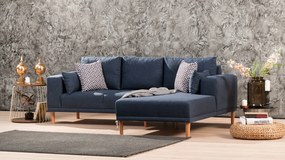 Hanah Home Rohová pohovka FRANZ tmavě modrá pravá 825BLC1394