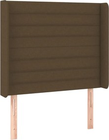 Box spring postel s matrací a LED tmavě hnědá 90x190 cm textil 3138920