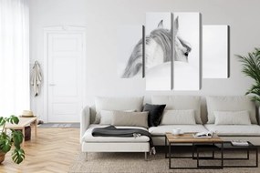 Vícedílný obraz Andaluský Kůň V Mlze Nedostatek Nedostatek Plátno Canvas 80x60