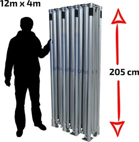 Nůžkový párty stan RedX® PROFI EXTREME 4x12 m (Nůžkový párty stan 4x12 m v naší nejbytelnější hliníkové verzi s možností potisku)