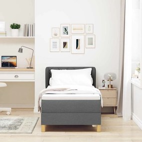 Postel s boxspringem s čelo Tmavě šedá 80 x 200 cm textil 3340242