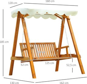 Zahradní houpačka Outsunny Hollywood 2místná houpací lavice z modřínu, ideální pro zahradu a terasu | Aosom.de