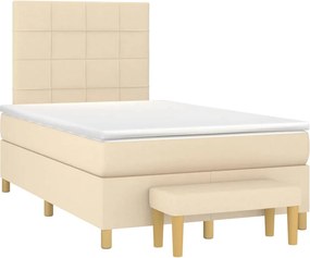 Box spring postel s matrací krémová 120x190 cm textil 3270409