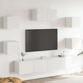 7dílný set TV skříněk bílý kompozitní dřevo 3114502