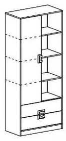 Nico - regál 4 - 80 cm - šedá