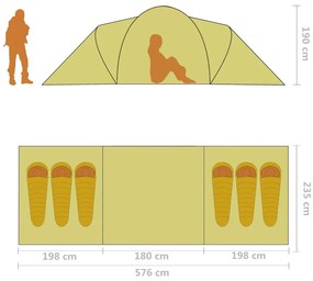 vidaXL Marketos Kempingový stan pro 6 osob modrý a světle modrý