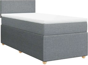 Box spring postel s matrací světle šedý 100 x 200 cm textil 3287360