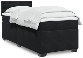 Box spring postel s matrací černá Single samet 3288775
