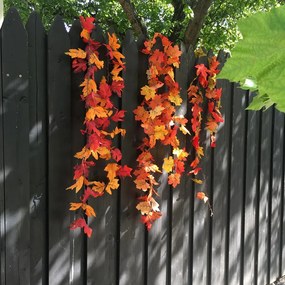 3D umělá podzimní girlanda listy 200 cm, plast IP 44